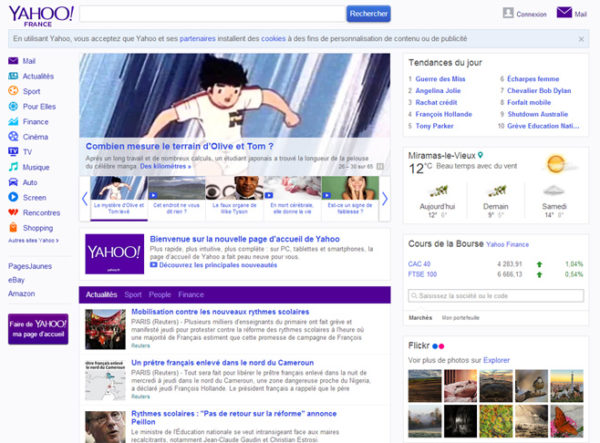Ferez-vous de Yahoo! votre page d’accueil