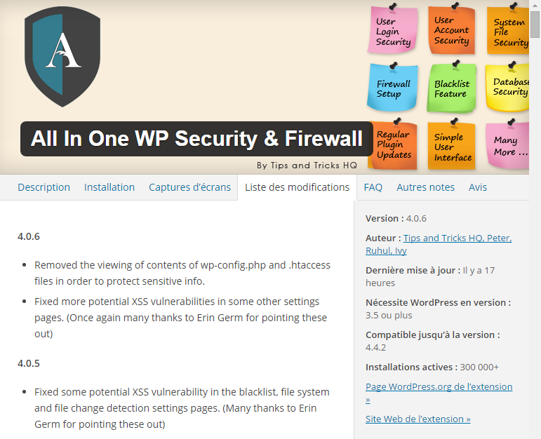 WordPress : Failles XSS dans le plugin All In One WP Security & Firewall
